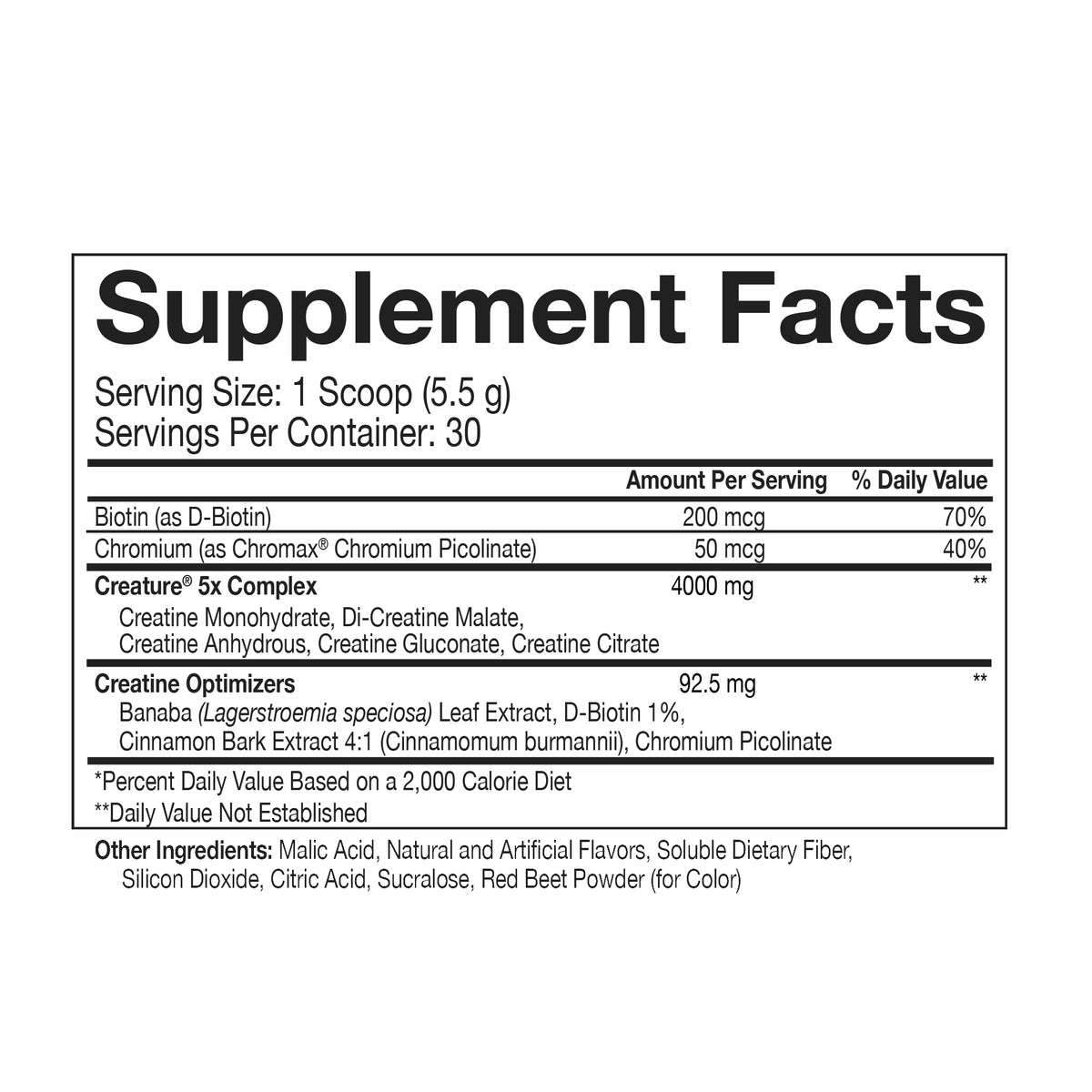 Beast Sports Creature Creatine Powder, Pink Lemonade 30 Servings ...