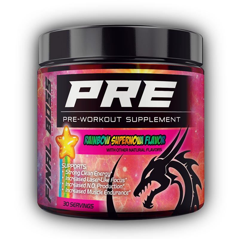 Final Boss Performance PRE Pre-Workout Rainbow Flavor 30 Servings ...
