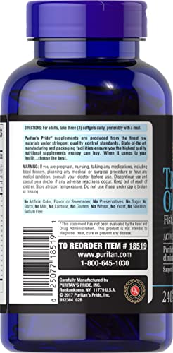 Puritan's Pride Triple Omega 3-6-9 Fish, Flax & Borage Oils, Supports ...